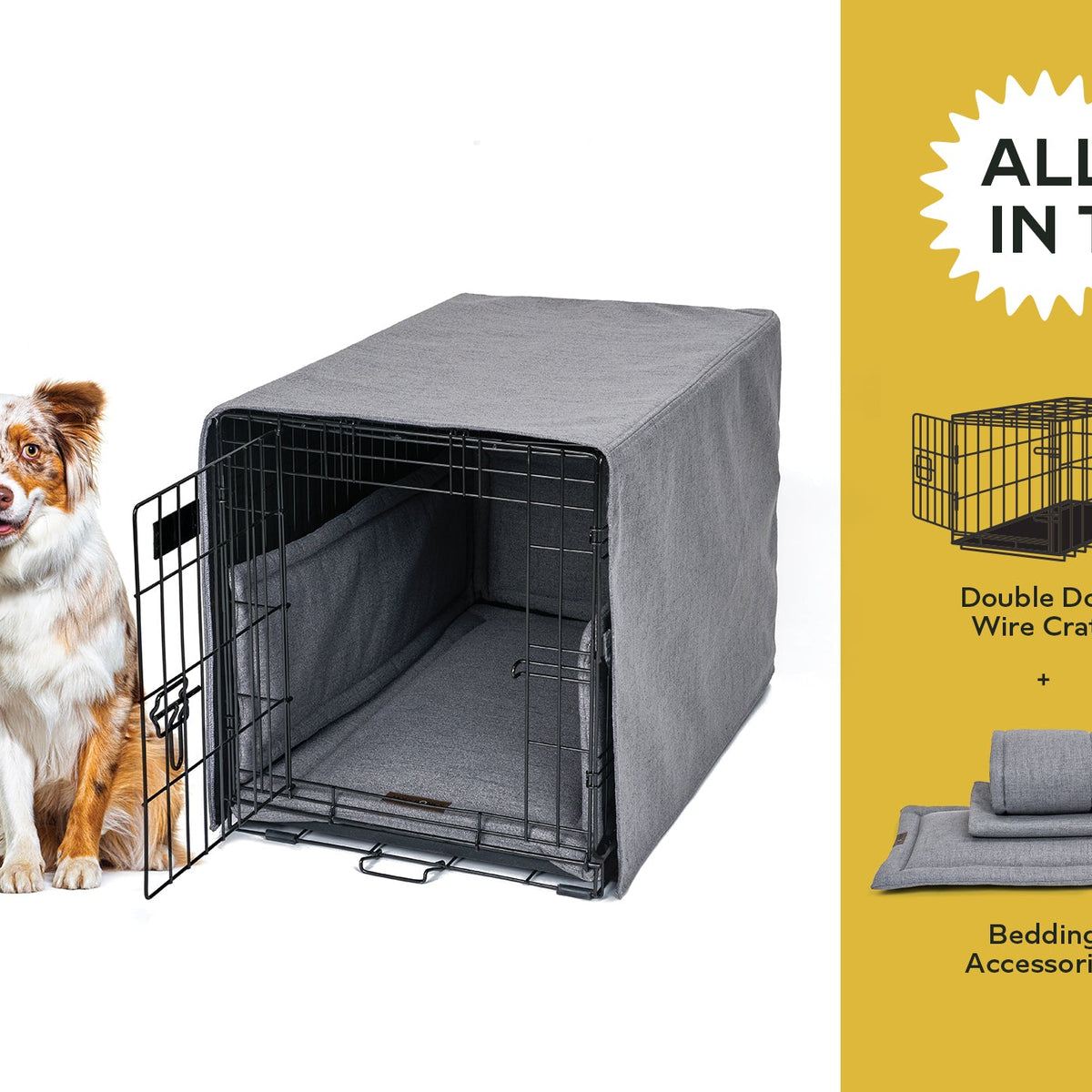 All in 1 Crate Kit Set- 5 pc includes Wire Crate – Sage & Sill