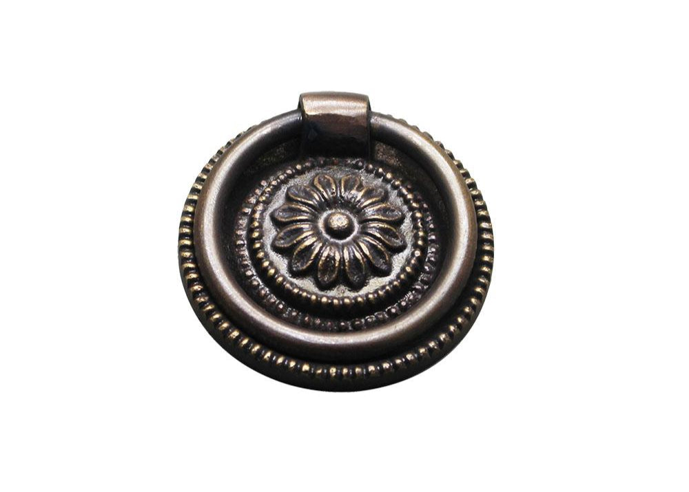 Traditional Rosette Ring Pull, Antique Brass – Sage & Sill