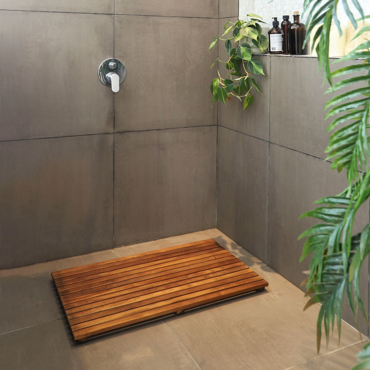 Bel Air Indoor or Outdoor Teak Shower and Bath Mat 31.4″ x 19.6″ – Sage ...