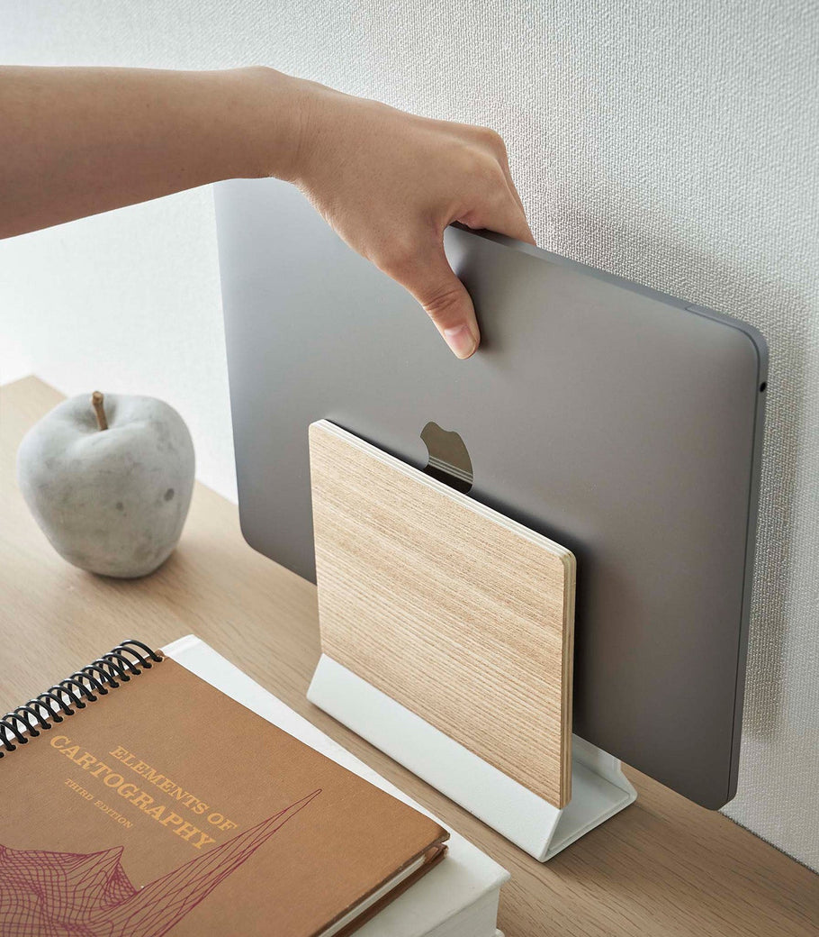 Slim Laptop Stand - Steel + Wood – Sage & Sill