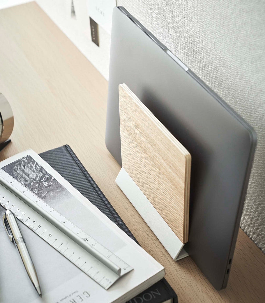 Slim Laptop Stand - Steel + Wood – Sage & Sill