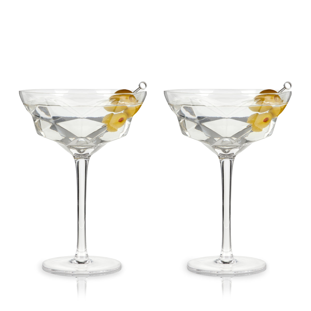 Seneca Faceted Crystal Martini Glasses Set of 2 – Sage & Sill