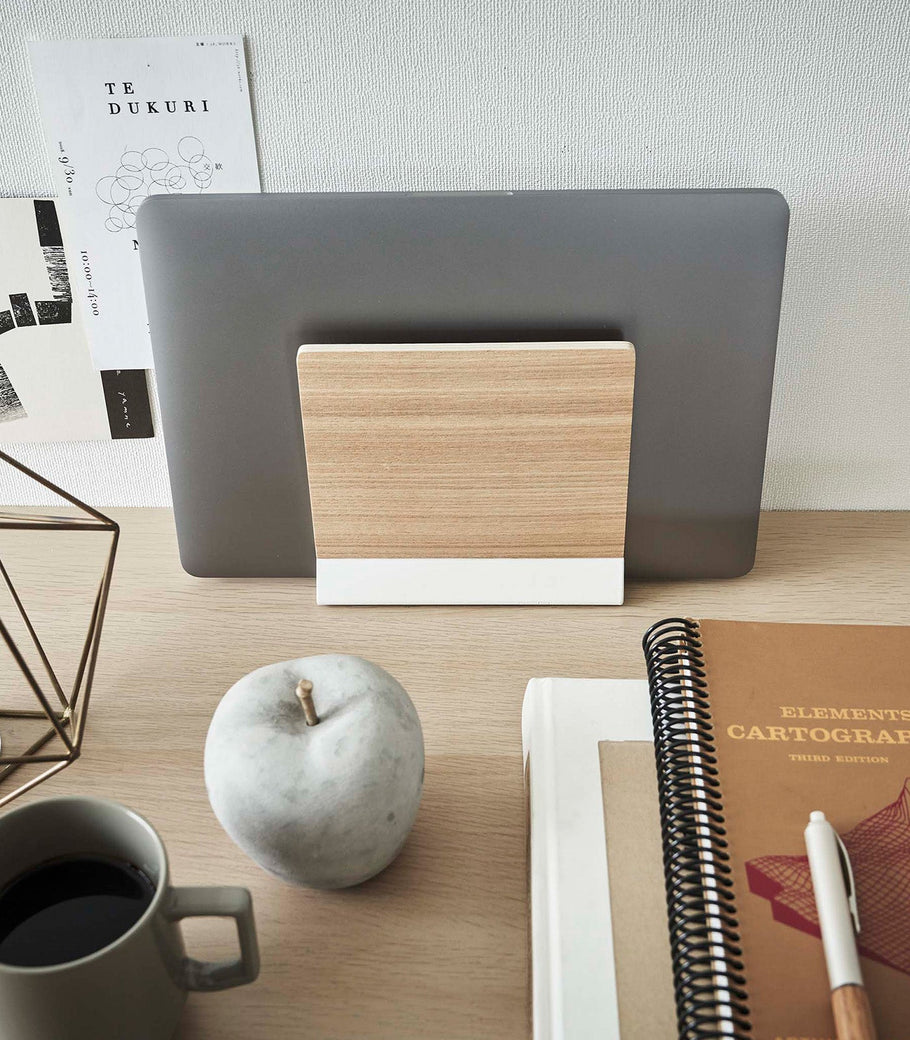 Slim Laptop Stand - Steel + Wood – Sage & Sill