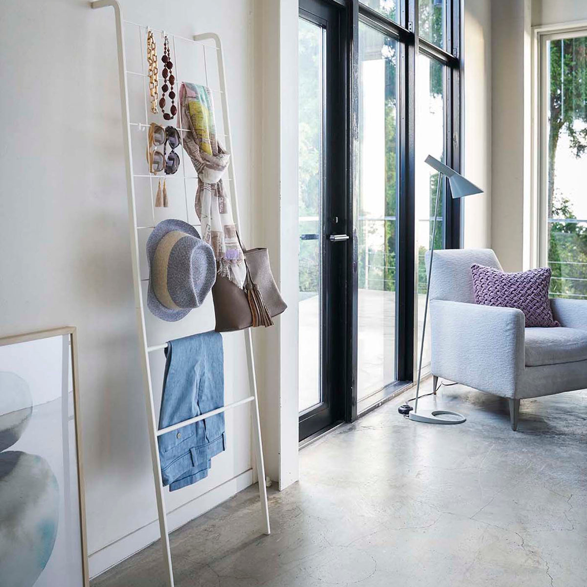 Leaning Ladder with Grid Panel (63" H) - Steel – Sage & Sill