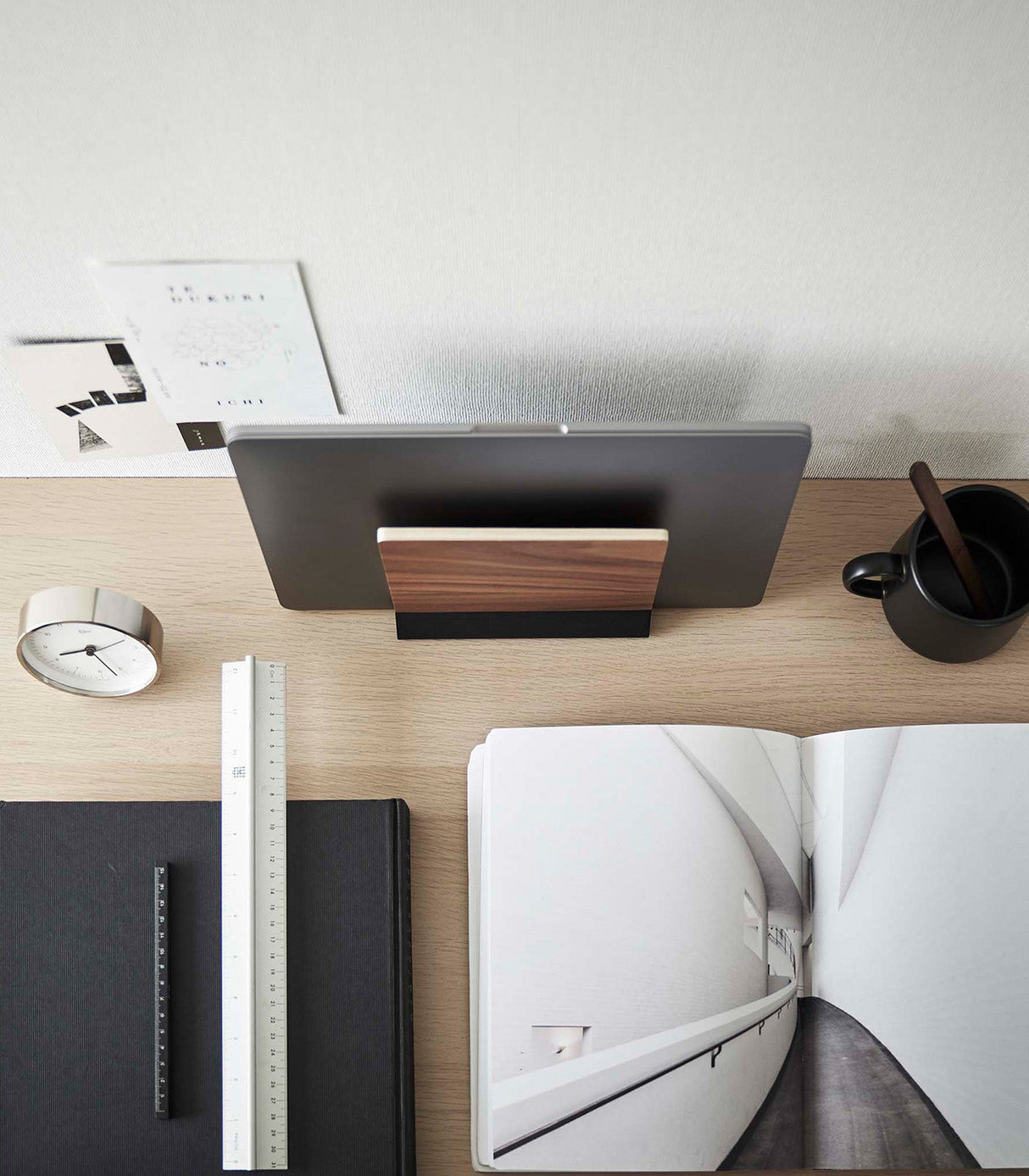 Slim Laptop Stand - Steel + Wood – Sage & Sill